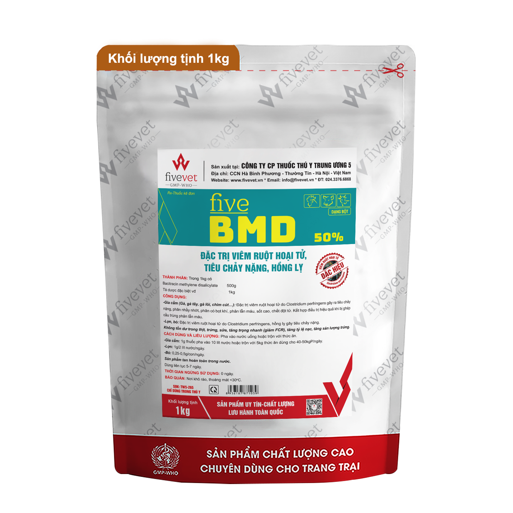 Fivevet - Công ty CP thuốc thú y Trung Ương 5 • Five-BMD 50%